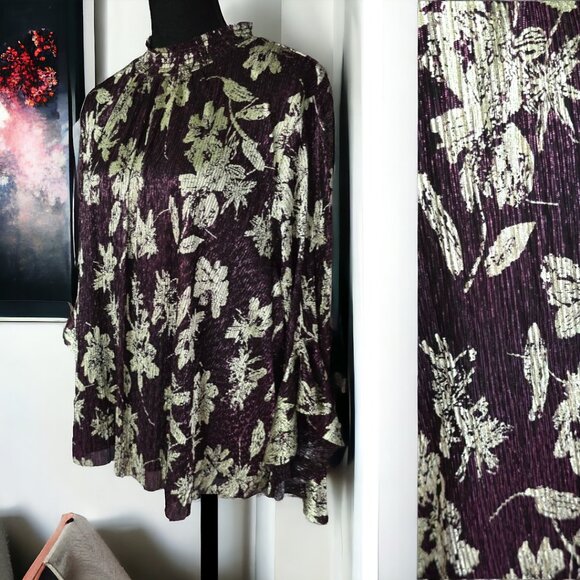Vince Camuto | Tops | Nwt Vince Camuto Burgundy And Gold Sparkle Shine ...